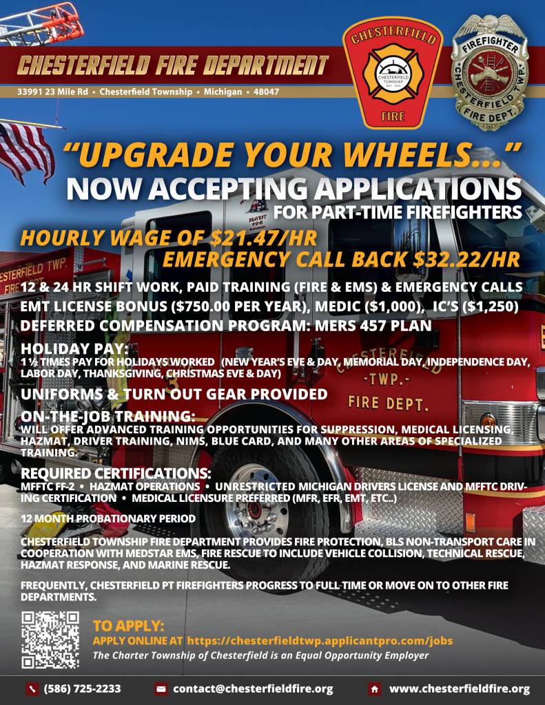 Accepting Applications for Part-Time Firefighters - Chesterfield Fire ...